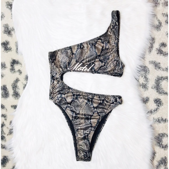 Motel Rocks | Swim | 5 H P Motel Rocks Velo Swimsuit Taupe Snake | Poshmark